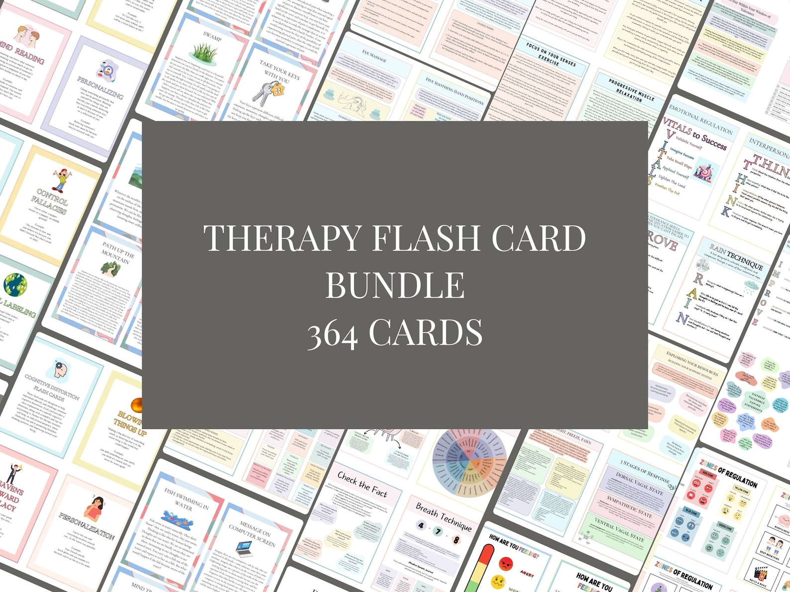 Anxiety Coping Skill Flashcards Workbook Digital Printable Worksheets ...