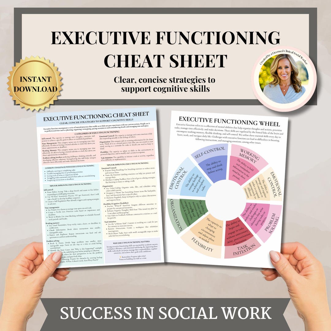 Executive Functioning Cheat Sheet Tip Sheet,adhd Worksheets,kids Teen ... Executive Functioning Cheat Sheet Tip Sheet,adhd Worksheets,kids Teen ...