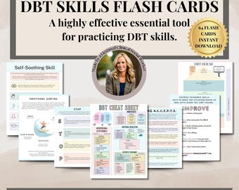 DBT Skills Cards, DBT Coping Skills Flash Cards, Anxiety Affirmation ...