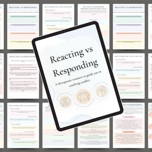 Responding Vs Reacting Worksheets Therapy Worksheets for Conflict ...