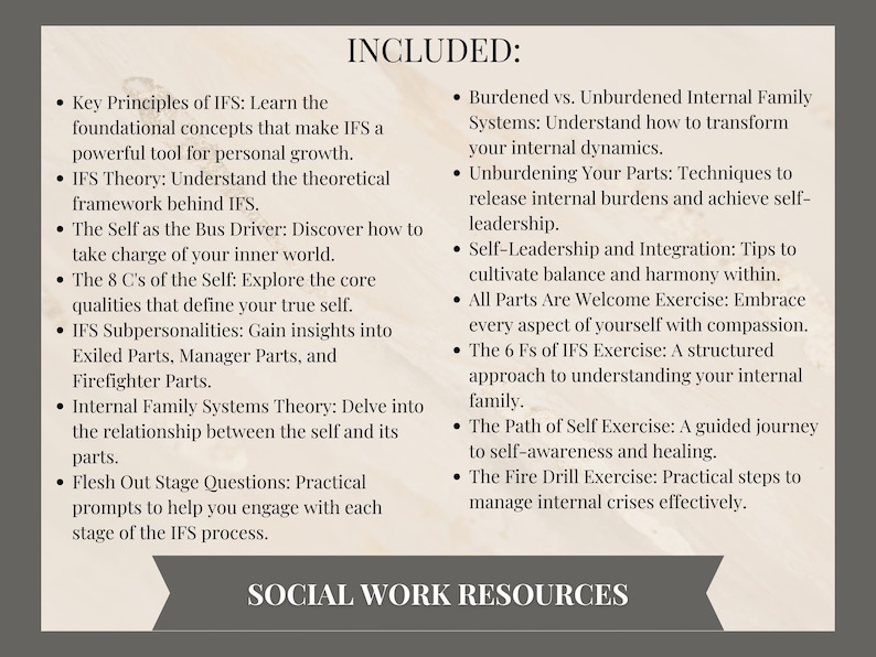 Internal Family Systems Worksheets, IFS Cheat Sheets, Emotional ...