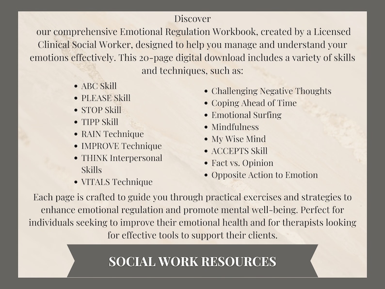 Emotional Regulation Toolkit for Teens and Adults, Mindfulness, Self ...