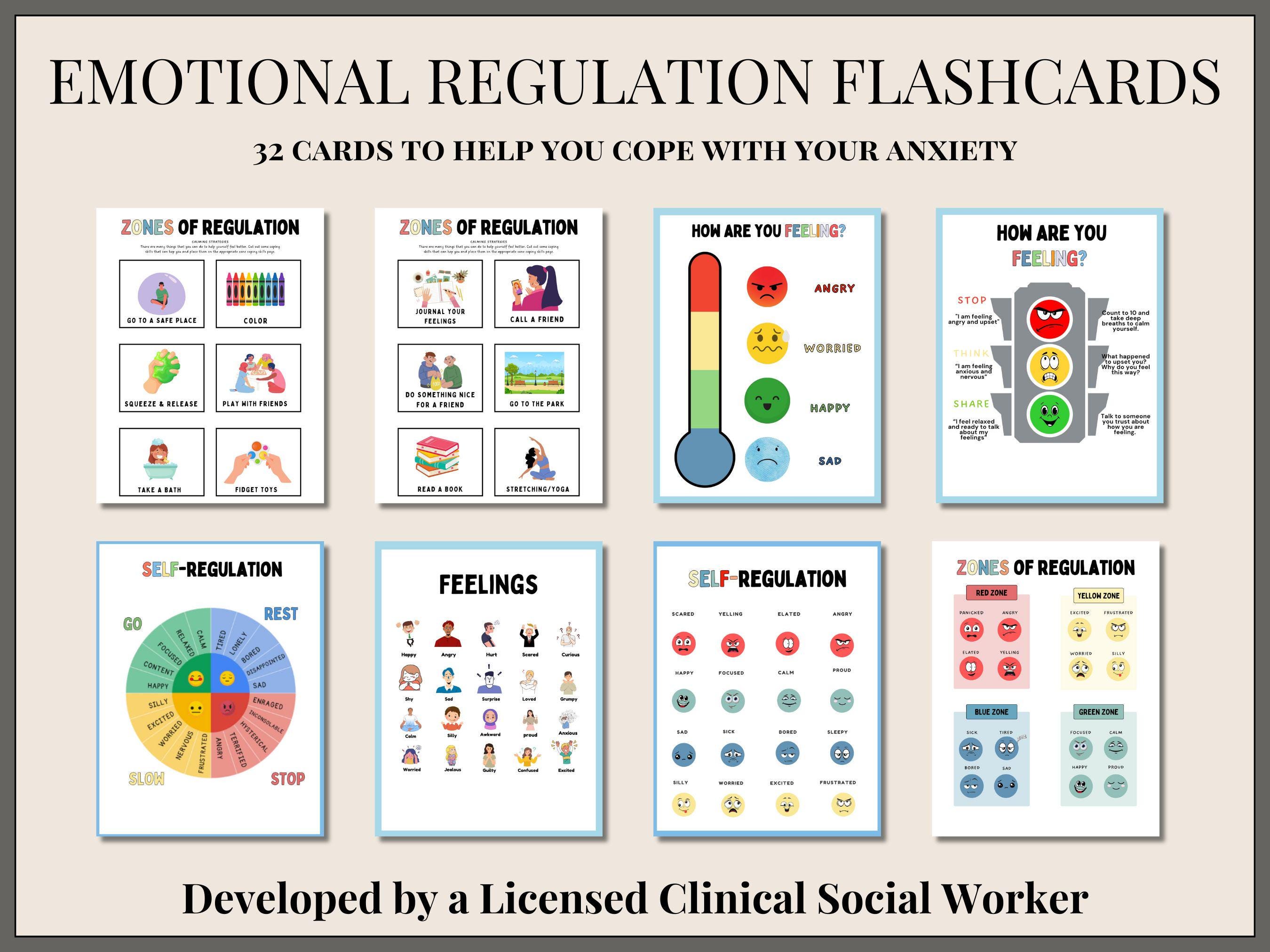 Emotional Regulation Self-regulation Flashcards, Calming Corner Tools ...