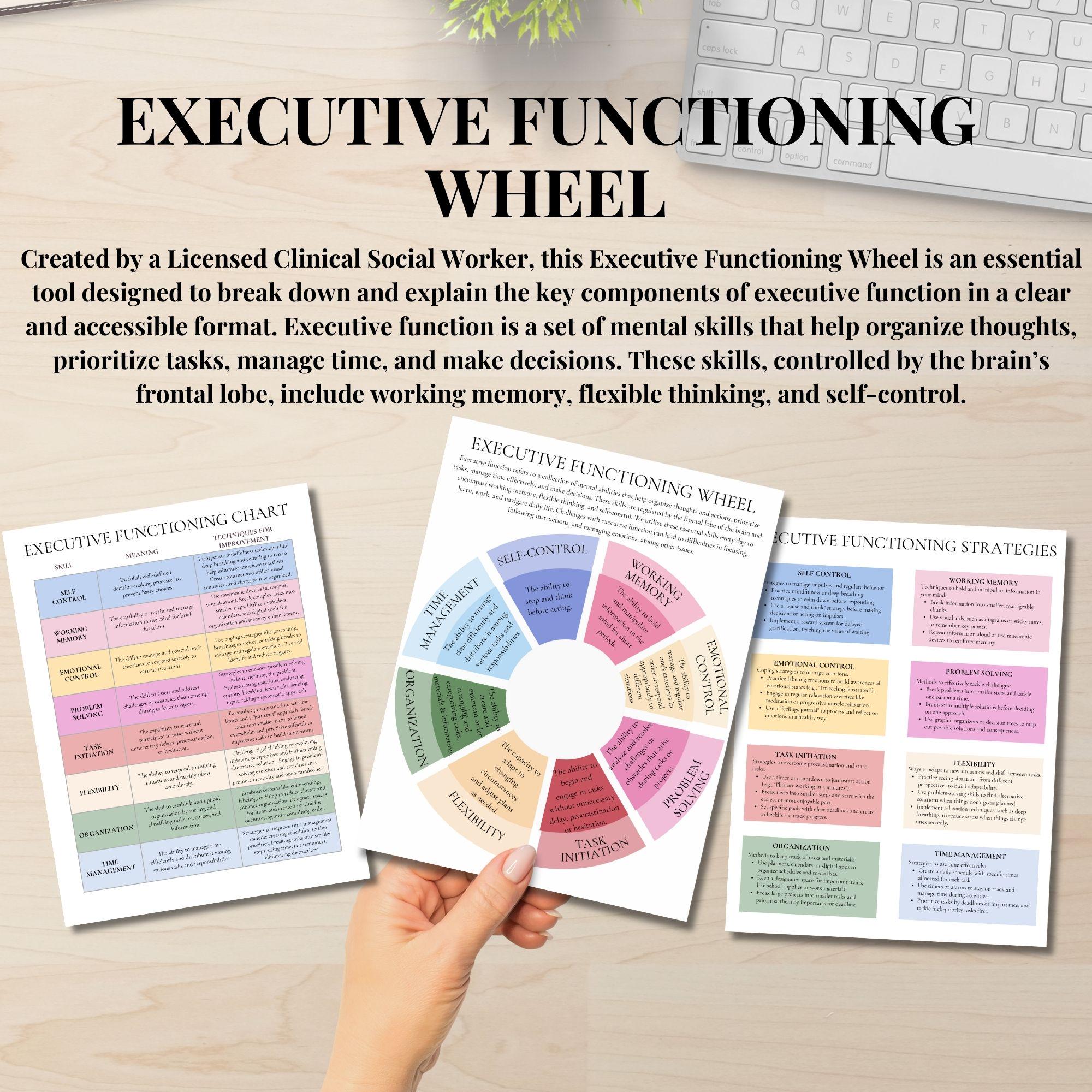 Executive Functioning Wheel and Strategies for Kids and Teens, Coping ...