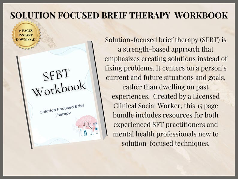Solution Focused Therapy Worksheets, Mental Health,sfbt Worksheets ...