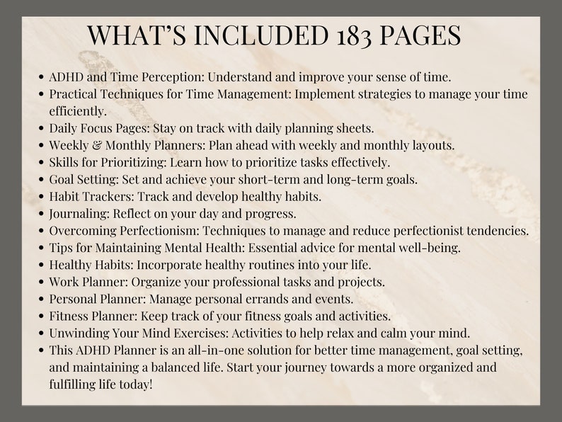 ADHD & Mental Health Planner, ADHD Planners Therapy Worksheets, ADHD ...