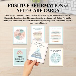 Positive Affirmation Self-care Flashcards, Positive Quote Flash Cards ...
