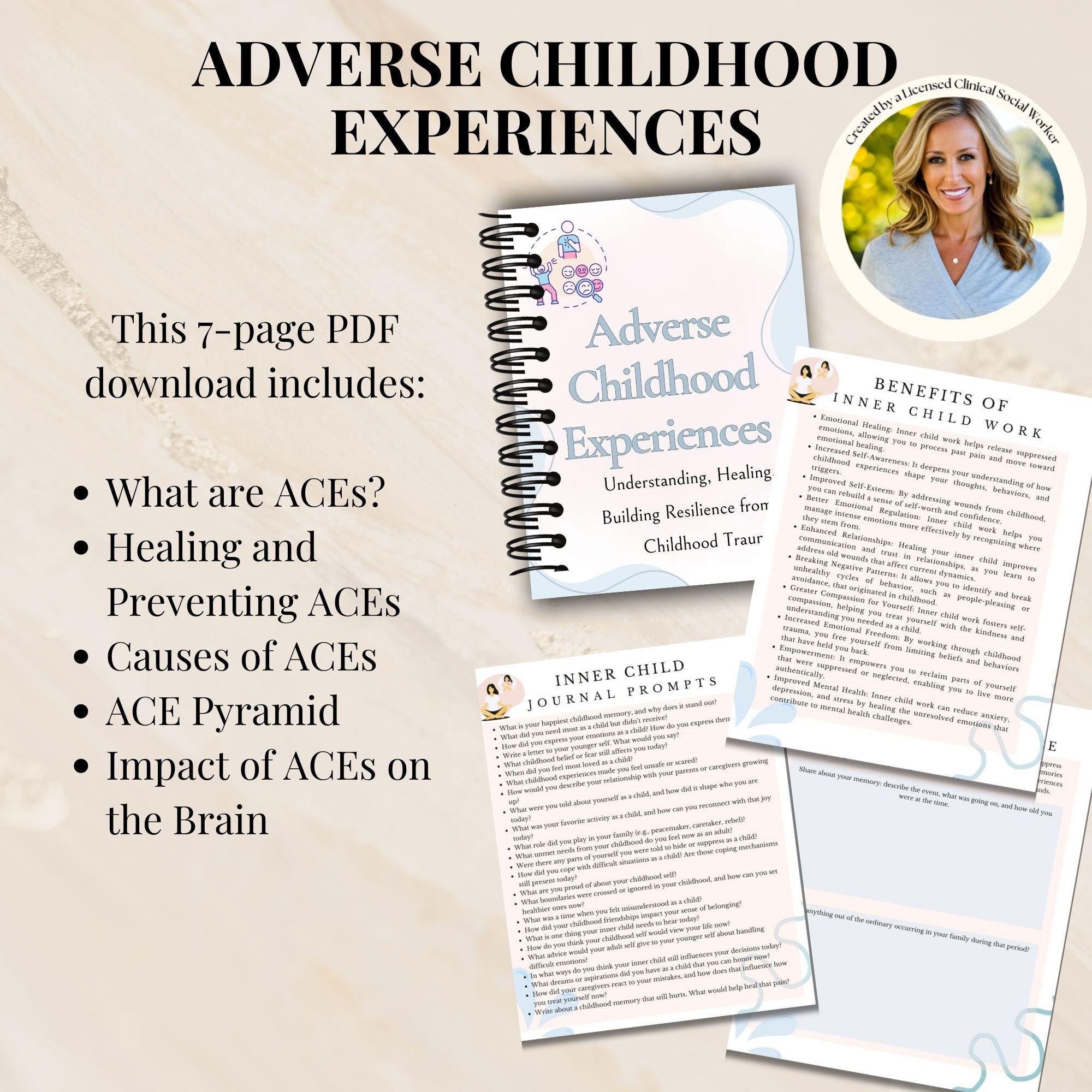 Adverse Childhood Experiences Therapy Worksheets, Healing Your Inner ...