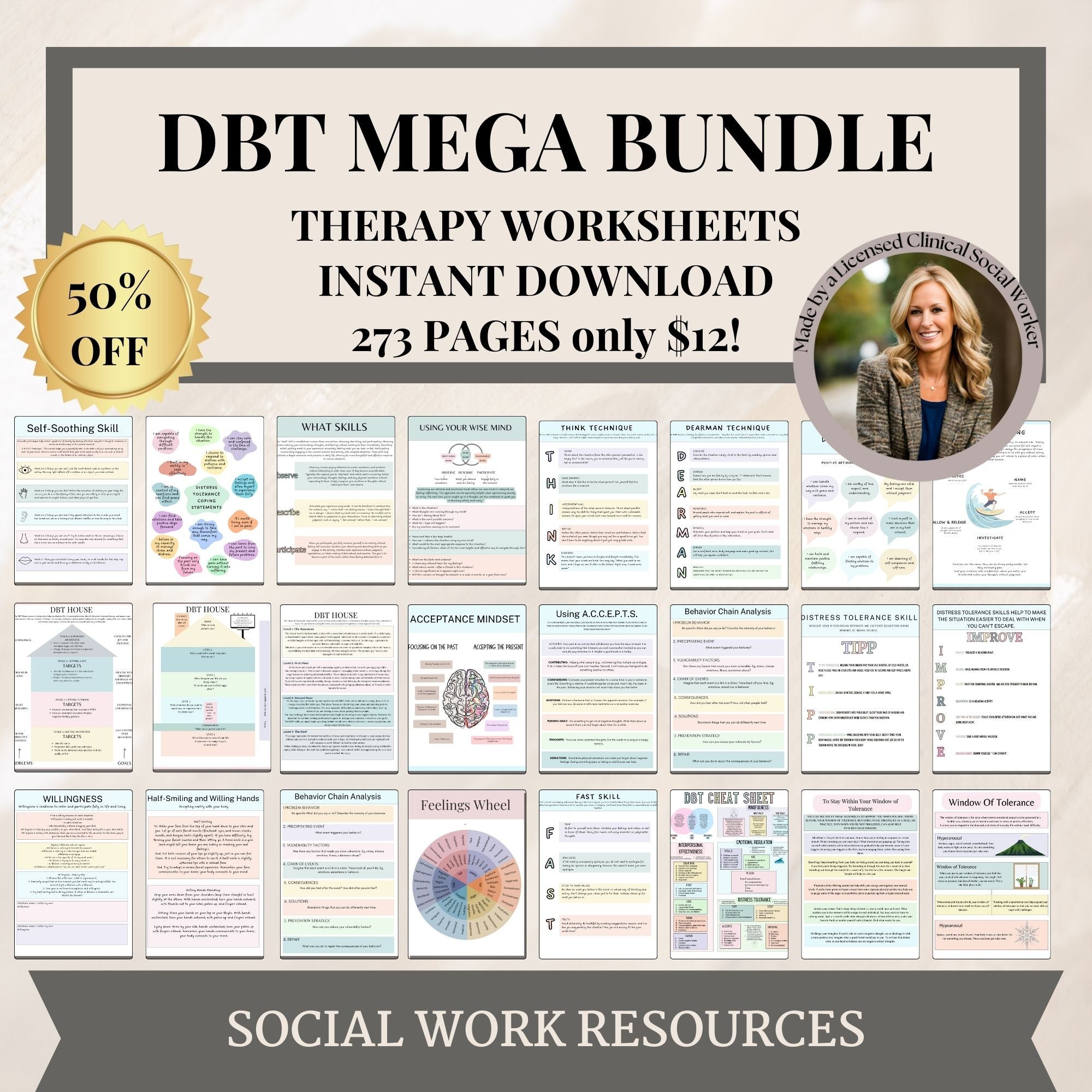 DBT MEGA BUNDLE, Dbt Workbook, Dbt Skills, Counselling Resources ...