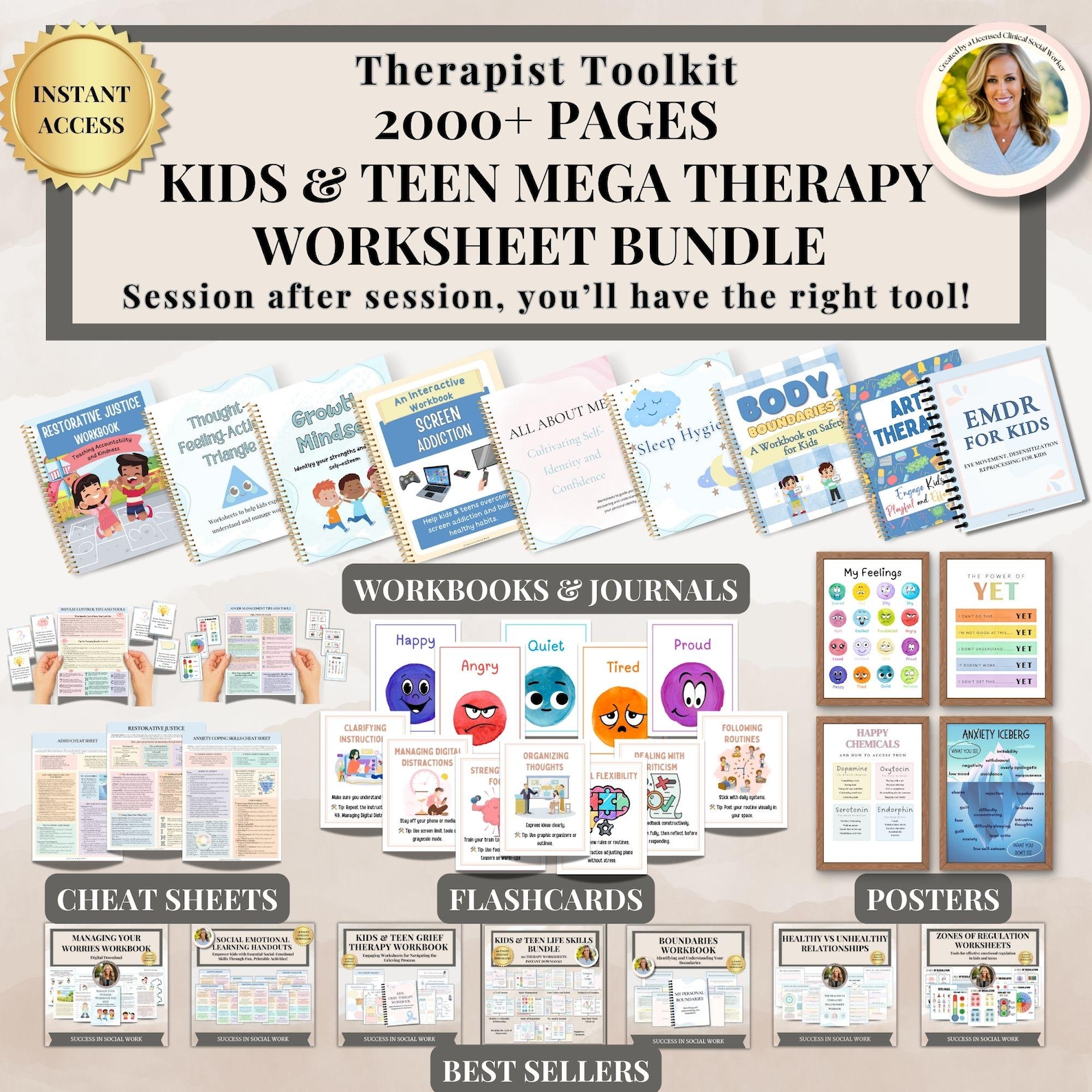Teen Therapy Worksheet Bundle for Kids & Teen Life Skills Therapy ...