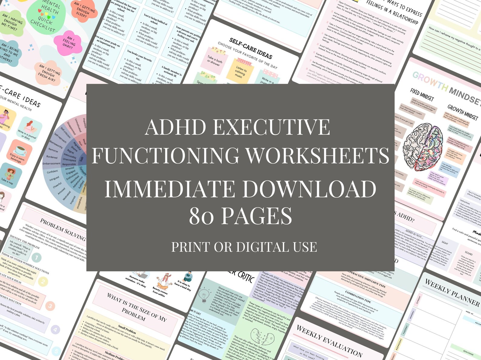 Executive Functioning Worksheets,adhd Worksheets,kids Teen Coping ...