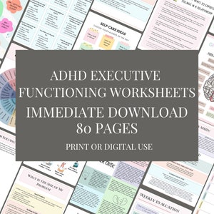 Executive Functioning Worksheets,adhd Worksheets,kids Teen Coping ...