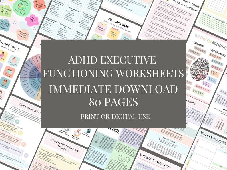Executive Functioning Worksheets,adhd Worksheets,kids Teen Coping ...