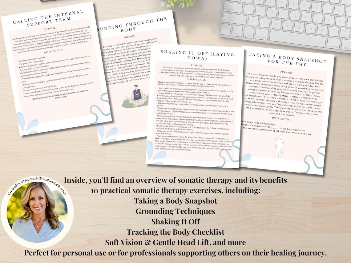 Somatic Therapy Coping Skill Exercises for Nervous System Regulation ...