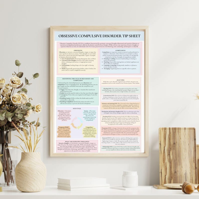 OCD Coping Skills Tip Sheet, Cheat Sheet for Obsessive Compulsive ...