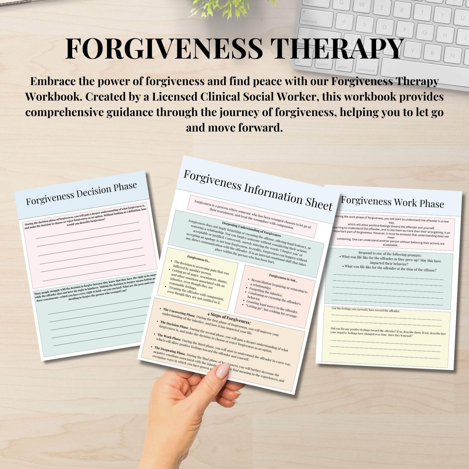 Forgiveness Therapy Worksheets, Self Help Self Growth Worksheets, Self ...
