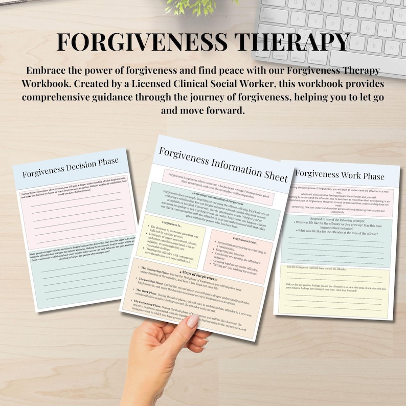 Forgiveness Therapy Worksheets, Self Help Self Growth Worksheets, Self ...