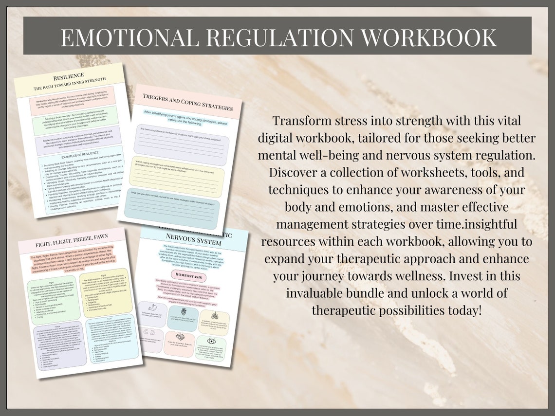 Nervous System Regulation Workbook, Polyvagal Theory Ladder Vagus Vagal ...