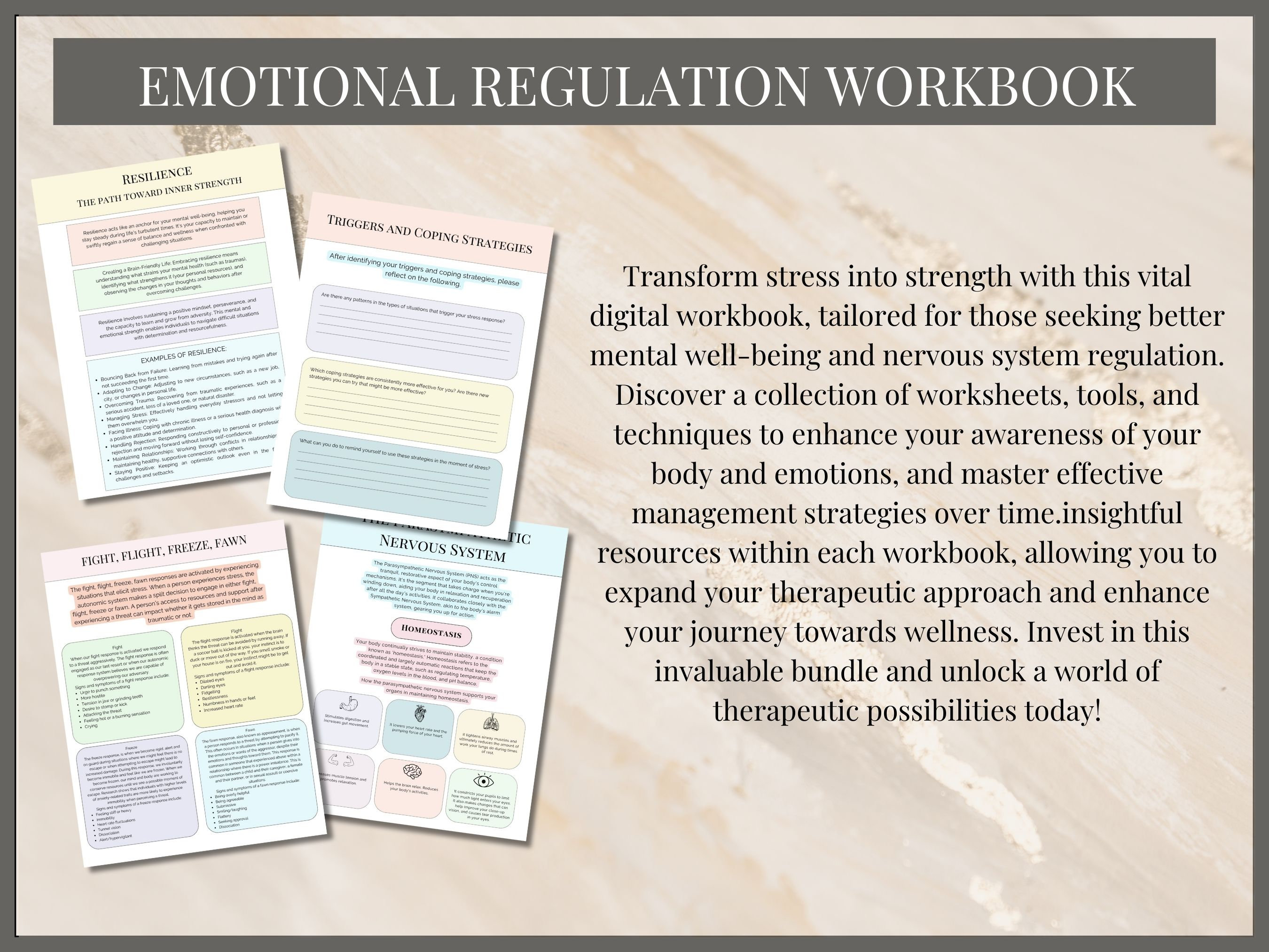 Nervous System Regulation Workbook, Polyvagal Theory Ladder Vagus Vagal ...