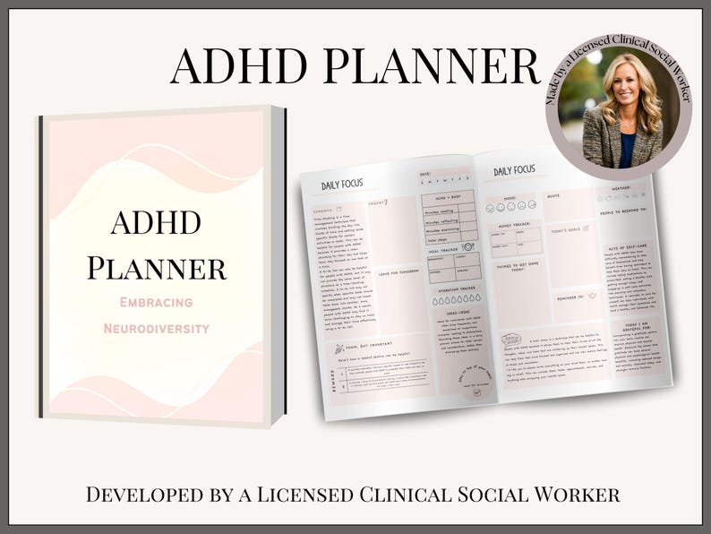 ADHD & Mental Health Planner, ADHD Planners Therapy Worksheets, ADHD ...
