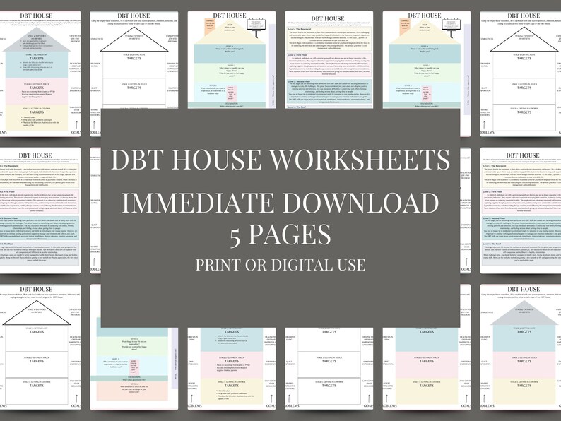 DBT House, Anxiety House Worksheet, DBT Skills, Dialectical Behavior ...