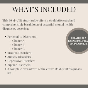 Mental Health Diagnoses, DSM-5/DSM-5TR, Dsm-5-tr Study Guide ...
