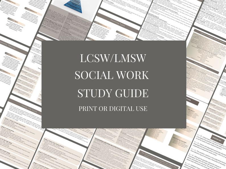 LCSW/LMSW Study Guide, ASWB Exam Tool, Complete Lcsw Lmsw Exam Study ...