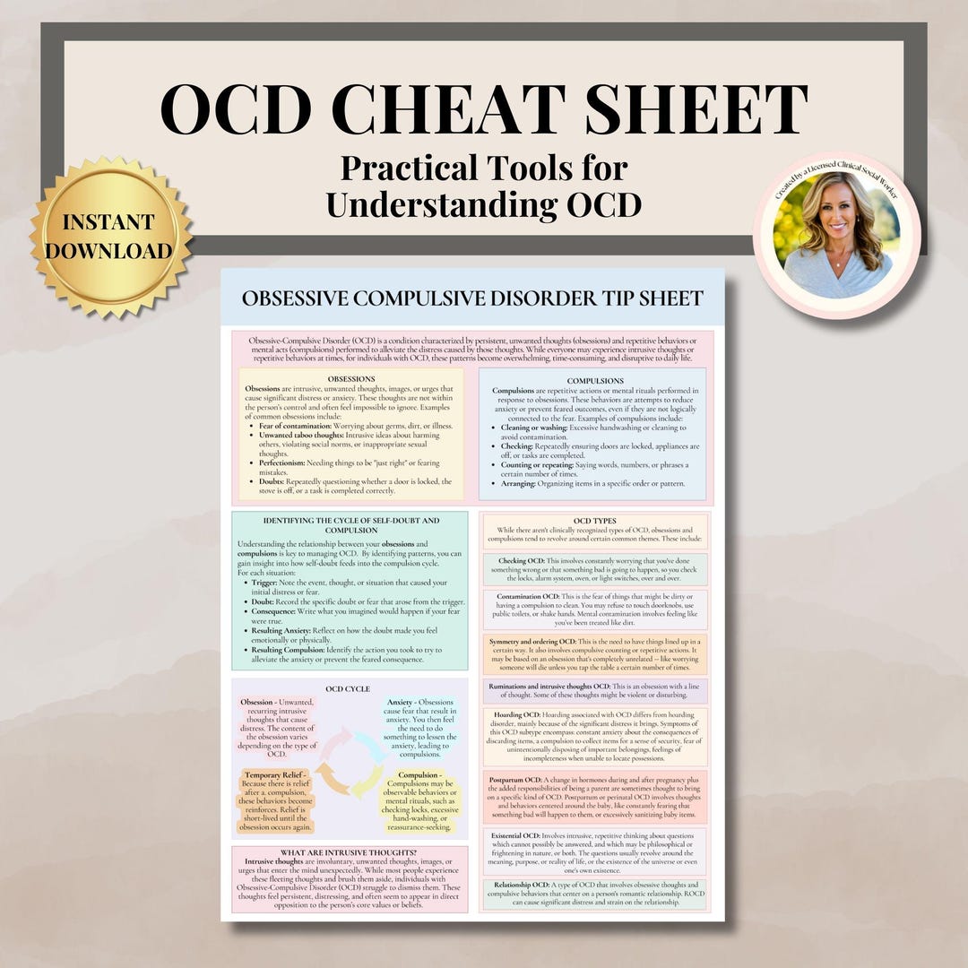 Obsessive Compulsive Disorder Coping Skills Tip Sheet for Therapist ...