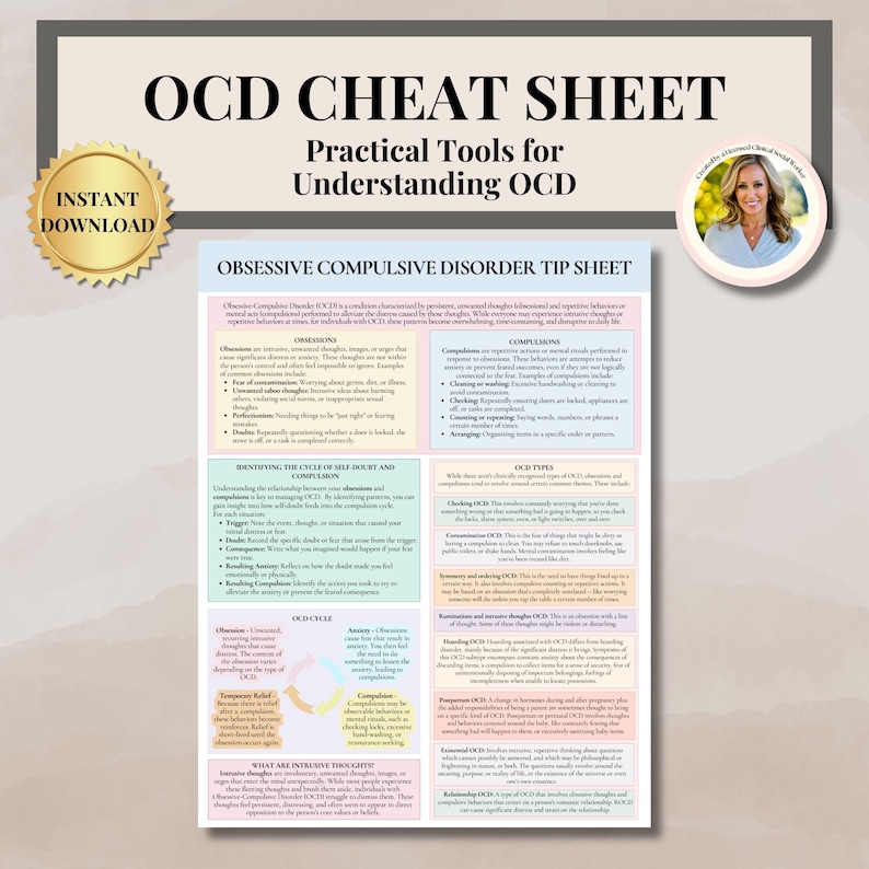 Obsessive Compulsive Disorder Coping Skills Tip Sheet for Therapist ...