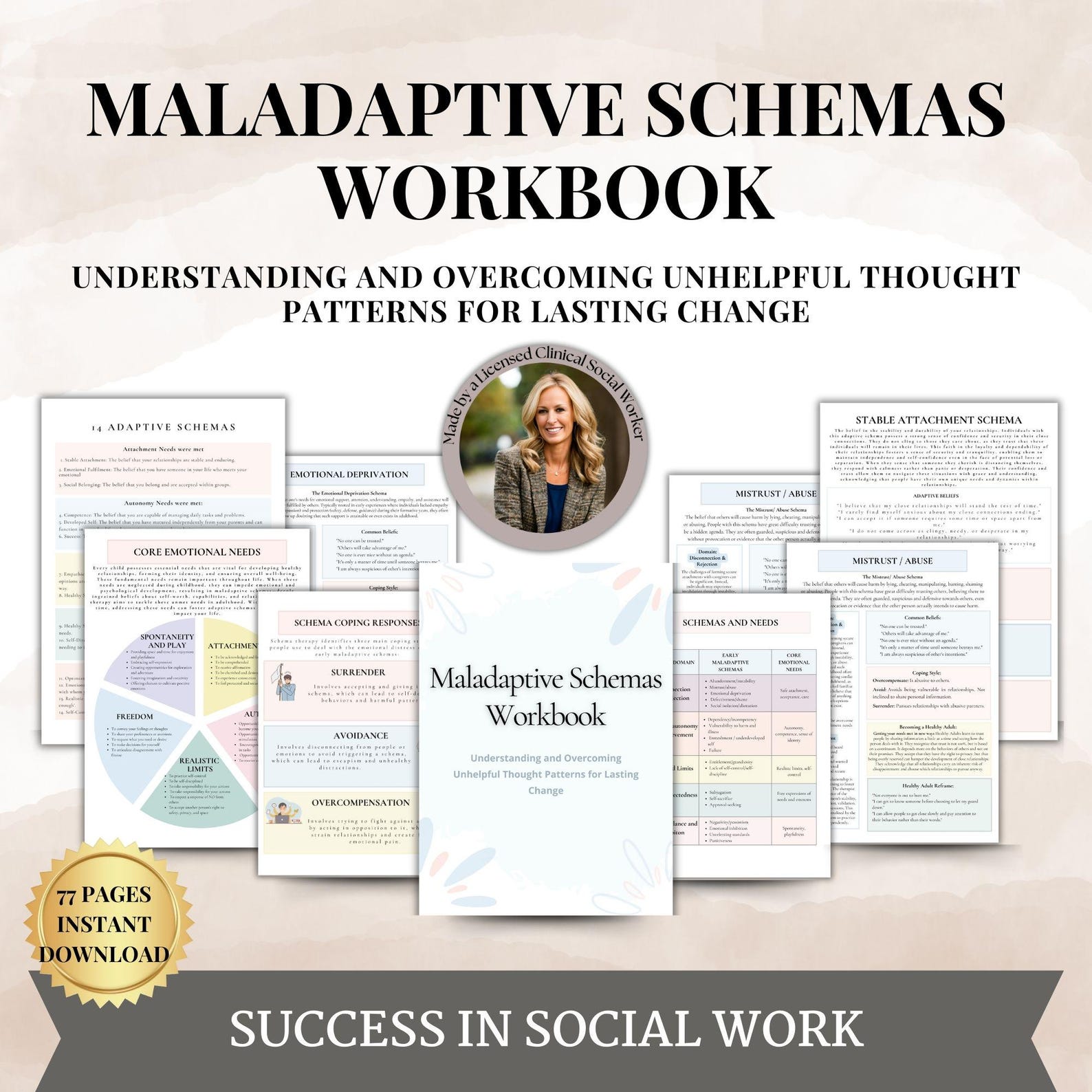Maladaptive Schemas Workbook & Schema Therapy Worksheets, Schema ...