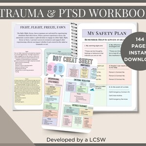 Trauma Therapy Bundle, Anxiety Coping Skill Card, Therapy Worksheets ...