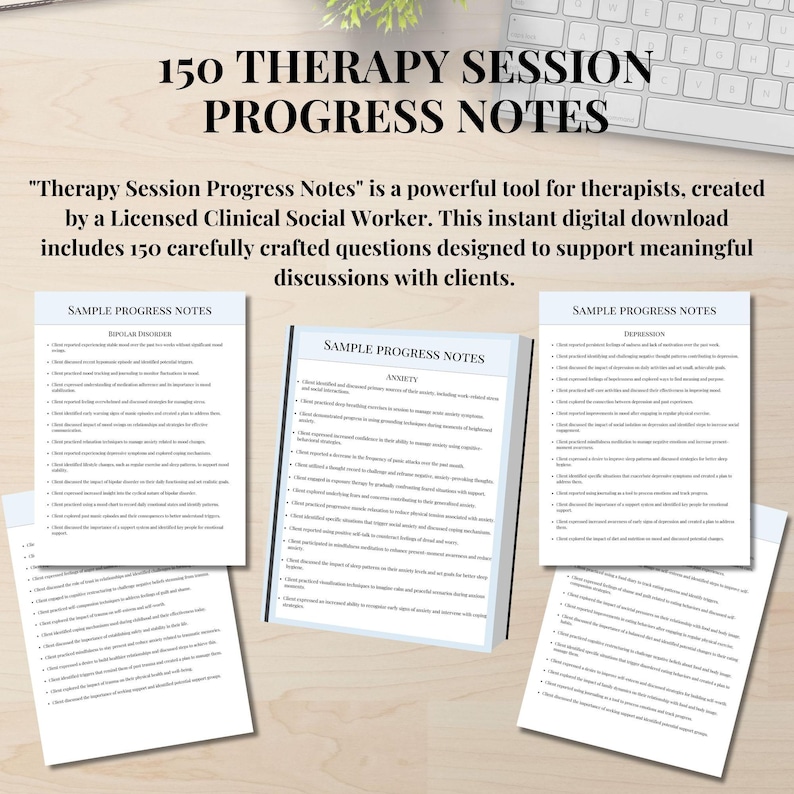 Therapy Progress Note Templates, Therapy Intervention Counselor Cheat ...