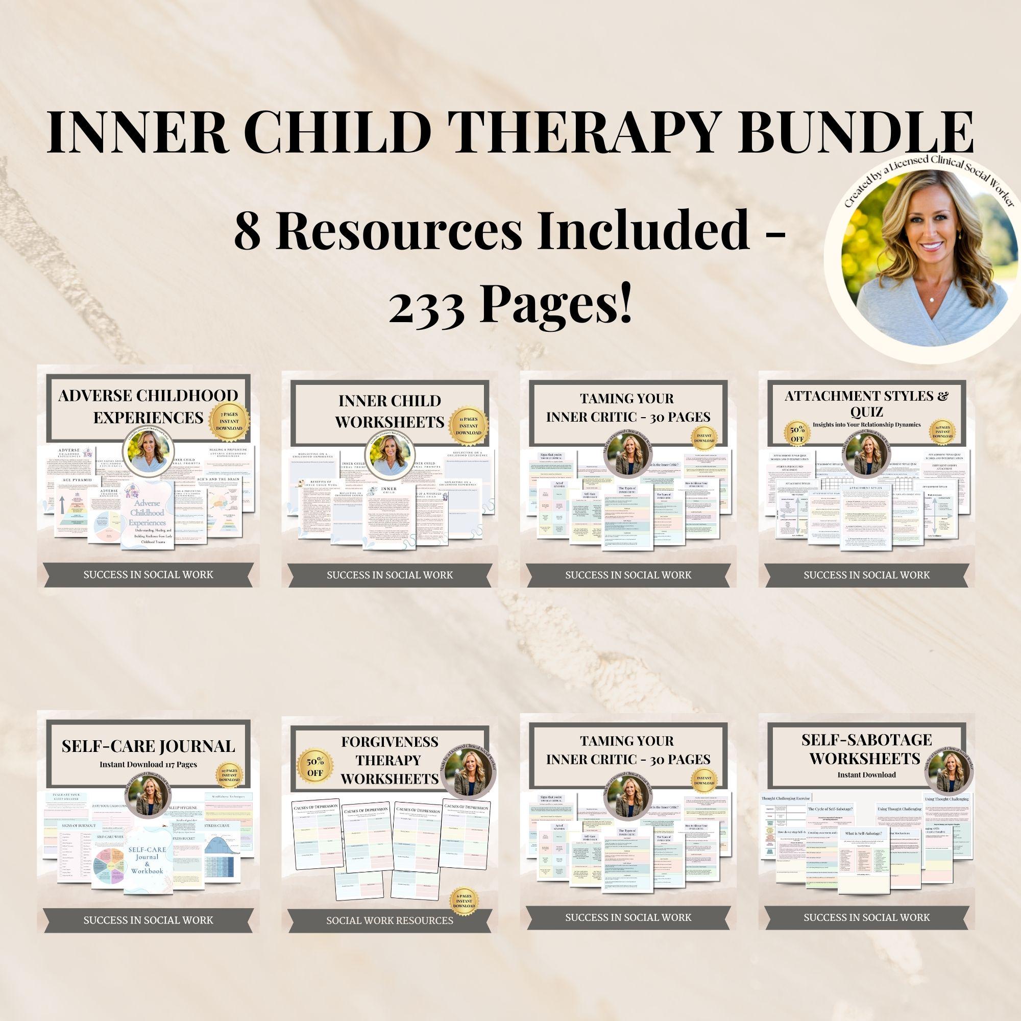 Inner Child Therapy Worksheet Mega Bundle, Reparenting Inner Child ...