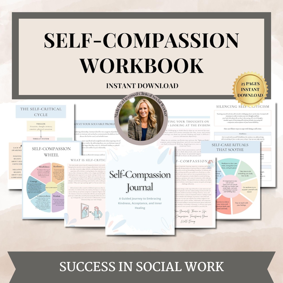 Self-compassion Journal, Therapy Journal, Therapy Worksheets, Mental ...