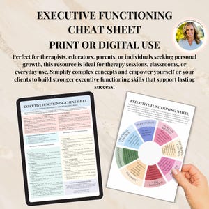 Executive Functioning Cheat Sheet Tip Sheet,adhd Worksheets,kids Teen Coping Skills Tool ...
