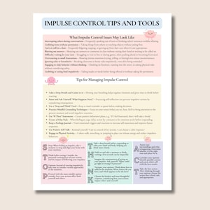 Stop Think Act Cheat Sheet for Kids Impulse Control and Emotional ...