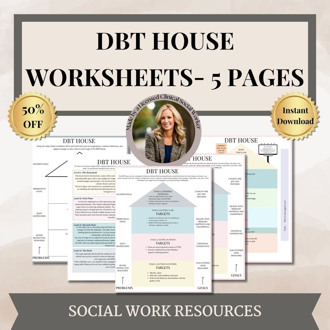 DBT House, Anxiety House Worksheet, DBT Skills, Dialectical Behavior ...