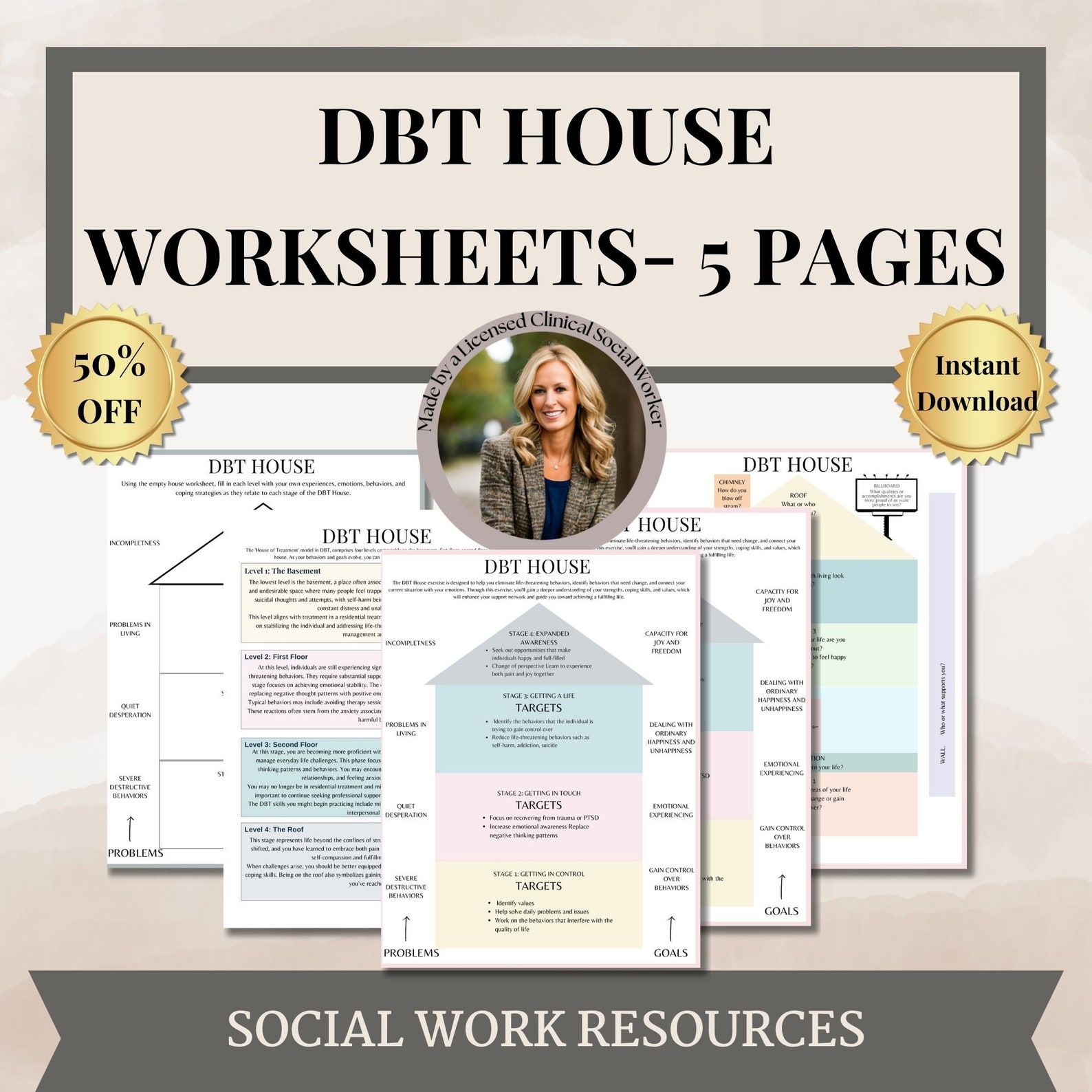 DBT House, Anxiety House Worksheet, DBT Skills, Dialectical Behavior ...