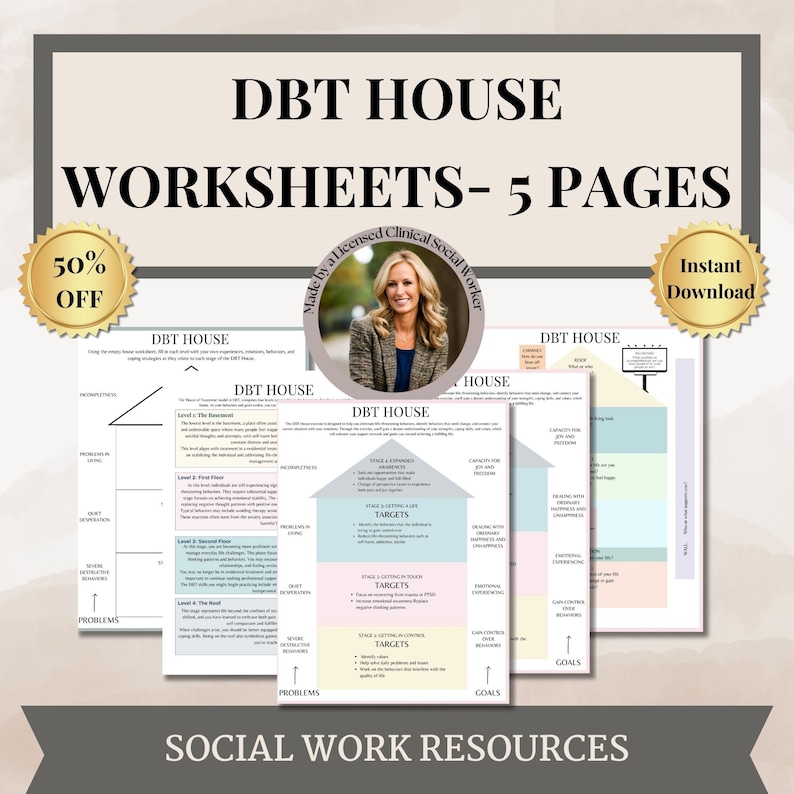 DBT House, Anxiety House Worksheet, DBT Skills, Dialectical Behavior ...