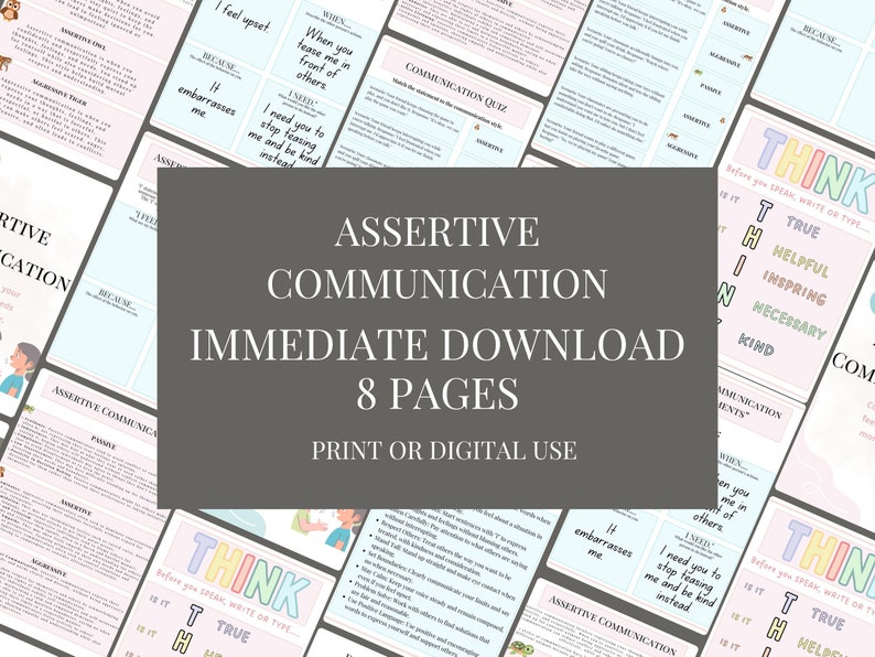 Assertive Communication Worksheets, Communication Styles and Social ...