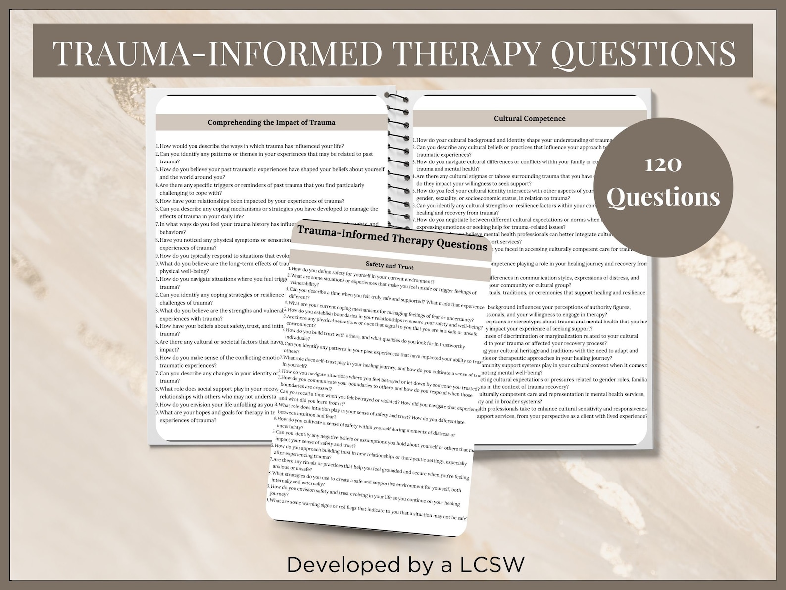 Trauma-informed Therapy Questions, Trauma Therapy Questions Bundle ...