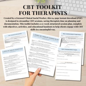 CBT Bundle Session Plans & Progress Notes for Therapy Sessions,cbt ...