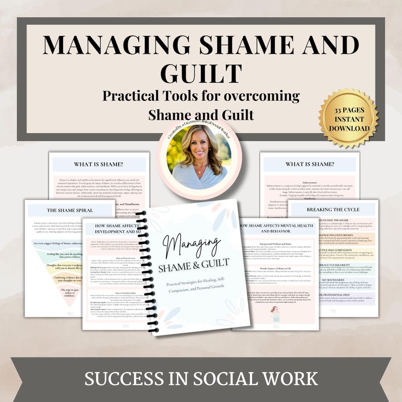 Managing Shame & Guilt Therapy Workbook Self-care Journal,therapy ...