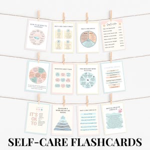 Self-care Flashcards, Therapy Office Art,school Counselor Office Decor ...