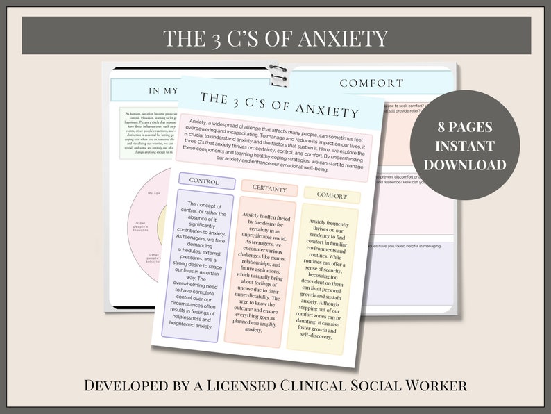 Anxiety Worksheets, Circle of Control, Therapy Tools, Therapy ...