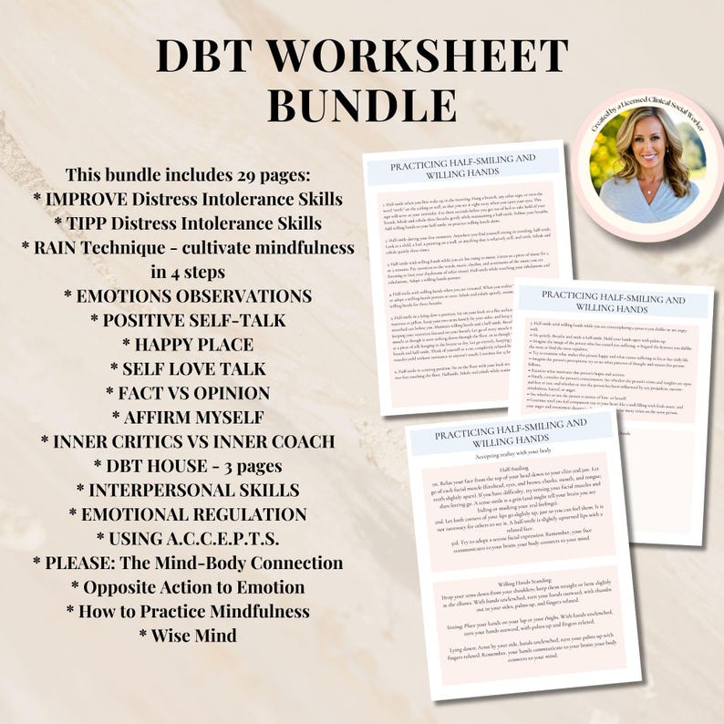 DBT Worksheets for Therapist, Dbt Skills, Dbt Workbooks. Dbt Printables ...