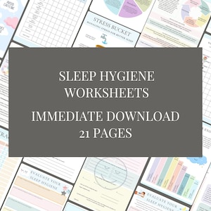 Sleep Hygiene Worksheets, Sleep Journal, Therapy Office Decor, Self ...