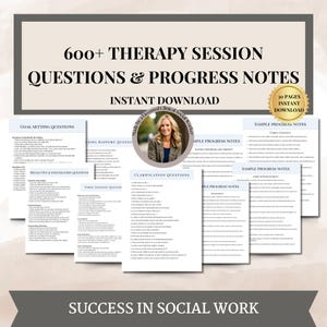 Therapy Progress Note Templates & Therapy Session Questions Therapy ...