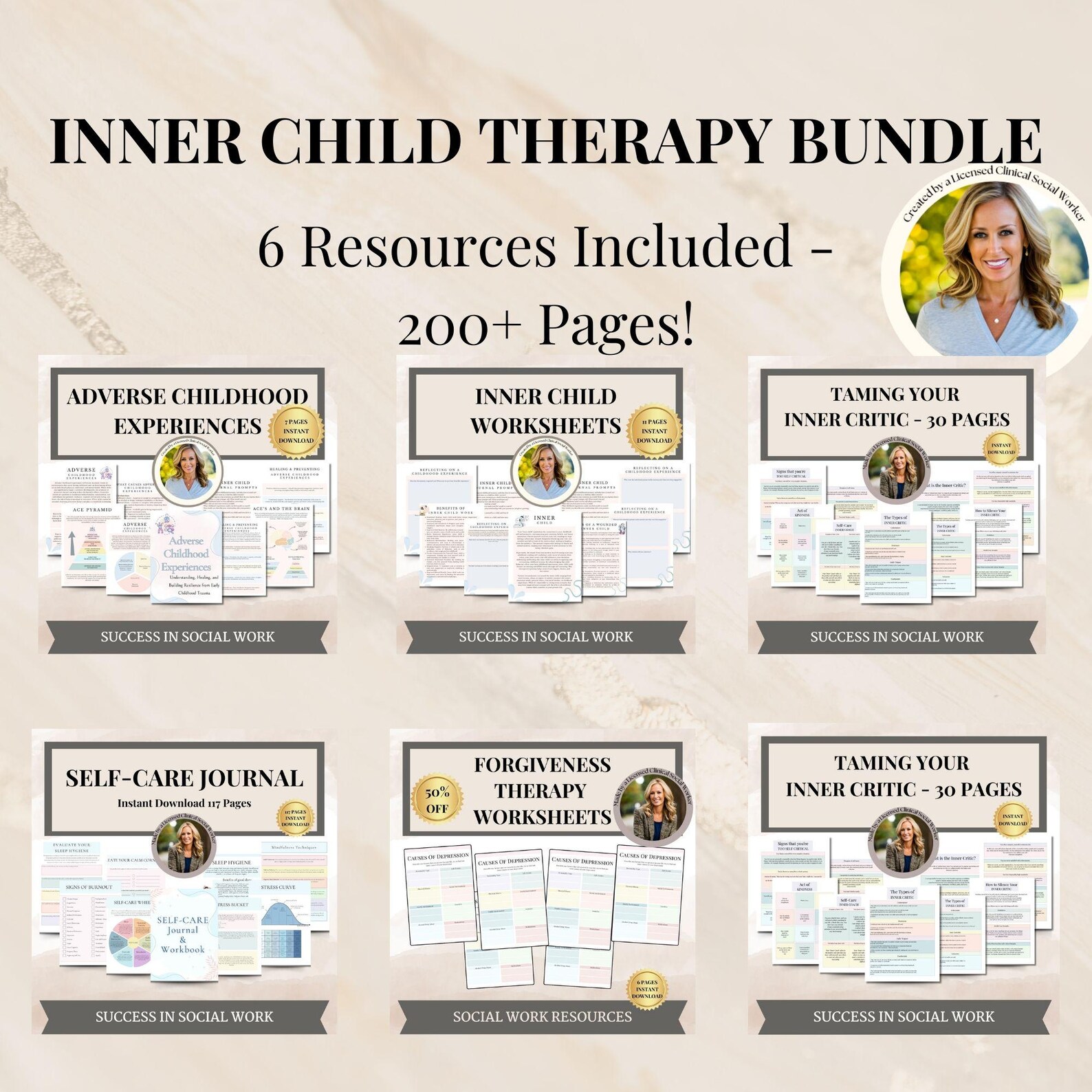 Inner Child Therapy Worksheet Bundle, Reparenting Inner Child, Inner ...