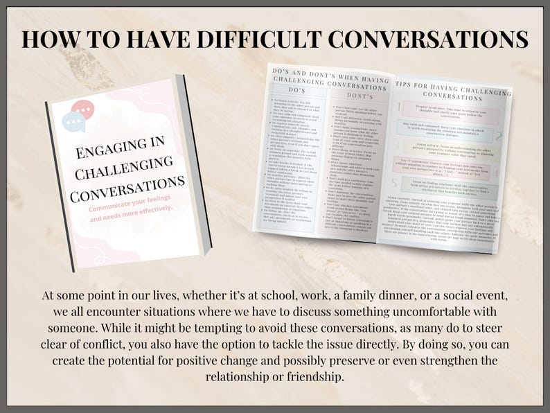 How to Have Challenging Conversations Therapy Worksheets, Conversations ...